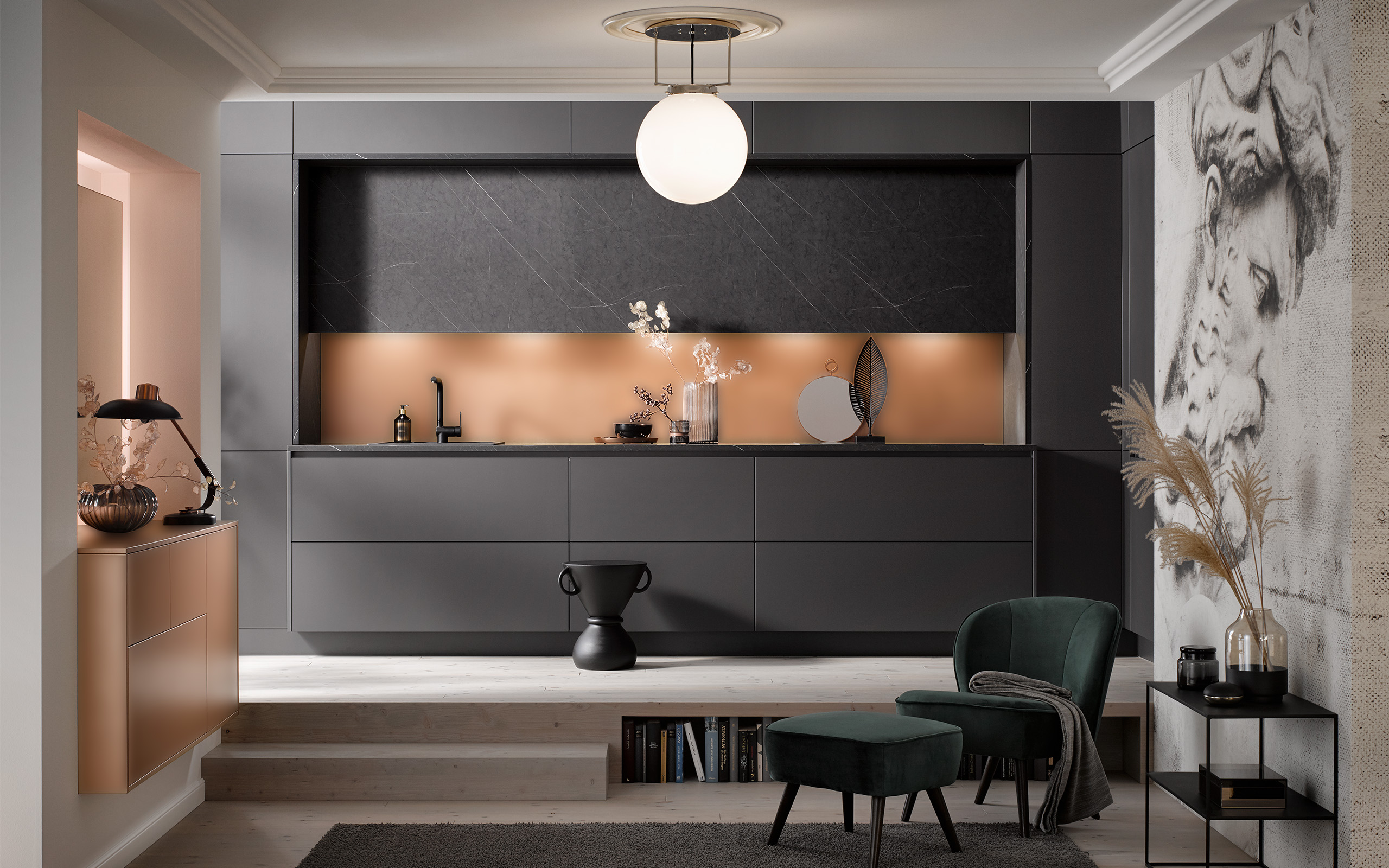 systemat AV 2135 GL graphite - exclusive system kitchen in ...